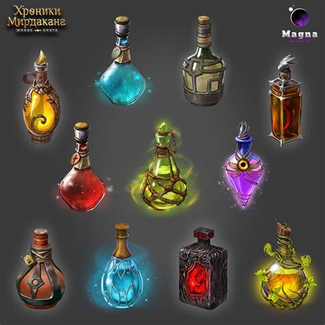 Magic Potions Alyona Semyonova Props Concept Crystal Drawing