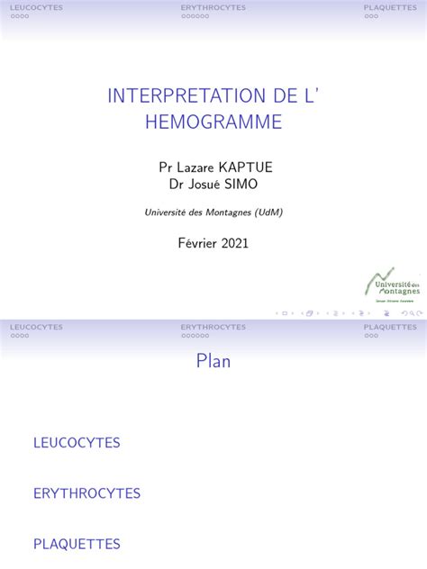 Interprétation De Lhémogramme Sanguin Pdf Globule Blanc Globule