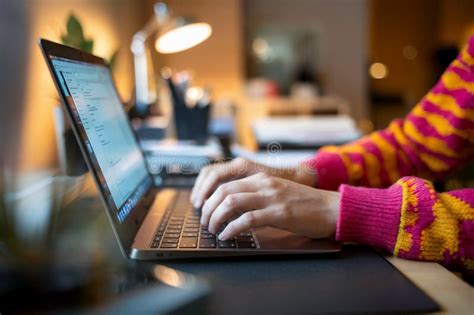 Close Up Of Hands Typing On A Laptop Stock Illustration Illustration Of Modern Software