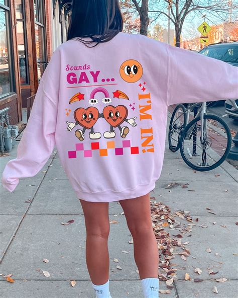 Subtle Lesbian Pride Sweater Lesbian Sweatshirt Subtle Pride Etsy