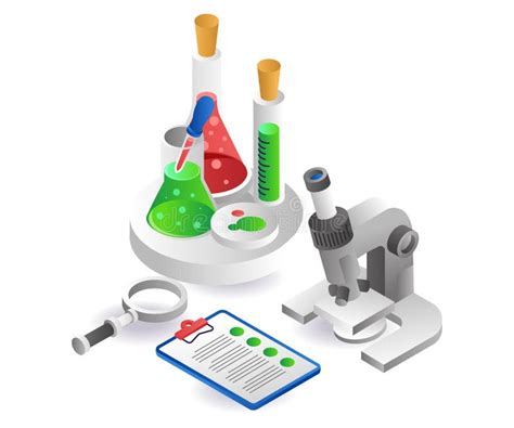 Experimental Analysis Of Microscope Laboratory Data Stock Illustration