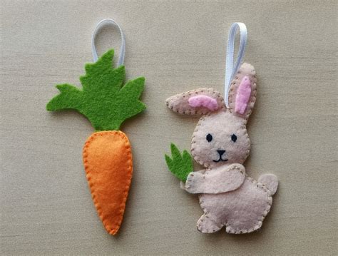 Felt Easter Ornaments Pdf Sewing Pattern Diy Crafting Felt Ornament Set Easter Garland Handmade