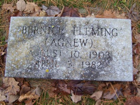 Bernice Gladys Agnew Fleming 1903 1982 Find A Grave äreminne