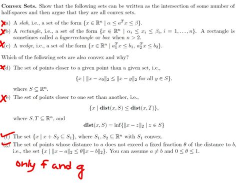 Solved Convex Sets Show That The Following Sets Can Be Chegg Com
