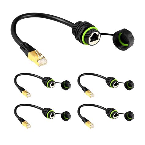 Ausgleifen 5pcs Panel Mounting Rj45 Waterproof Connector M20 Cat5 5e 6 Ethernet Lan