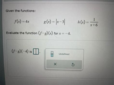 Solved Given The Functions Fx4xgx∣x−3∣hxx61