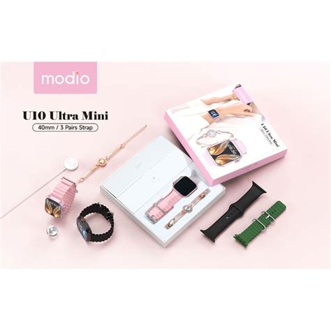 Buy Modio U10 Ultra Mini 40mm Hd Display Smart Watch With 3 Pair Straps Wireless Charger And A