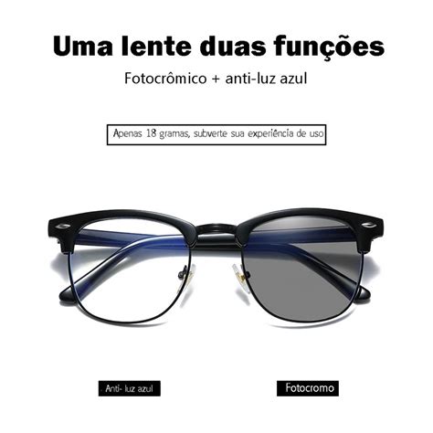 Óculos Lente Anti Reflexo Anti Luz Azul Uv Fotossensíveis Fotocromático Unissex Shopee Brasil