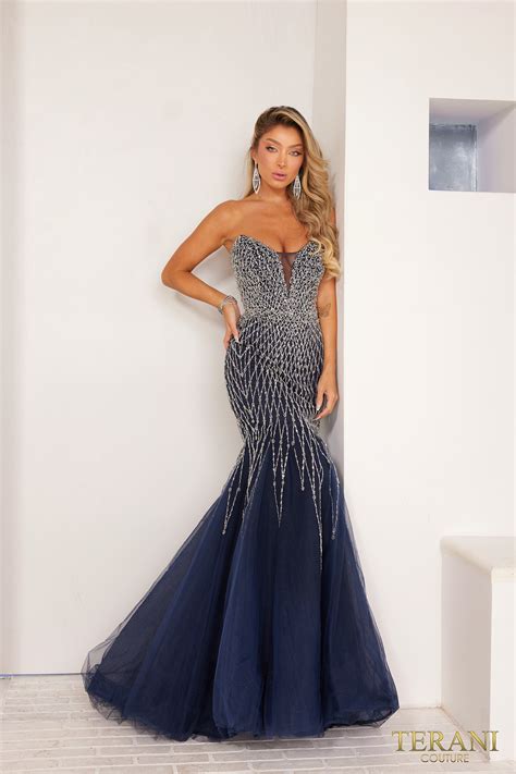 Terani Couture 241p2132 Strapless Evening Gown Mydressline