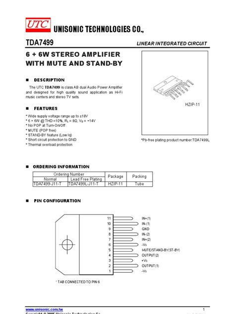 Tda7499 Pdf Amplifier Electrical Engineering