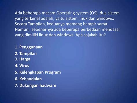 Perbedaan Linux Dan Windows Pptx