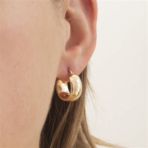 Small 14k Gold Chunky Hoops