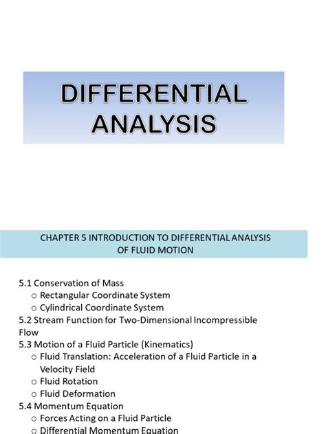 Differential Analysis Of Fluid Motion Pdf Rotation Around A Fixed