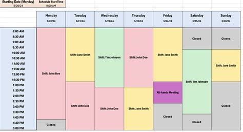 How To Make A Work Schedule In Excel Guide Free Template