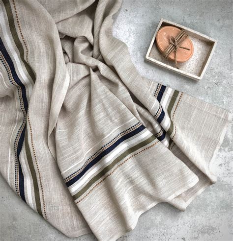 Buy Thorth Premium Cotton Bath Towel Beige Green Thoppia