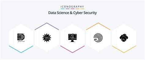 Data Science And Cyber Security 25 Glyph Icon Pack Including Cloud Scince Computer