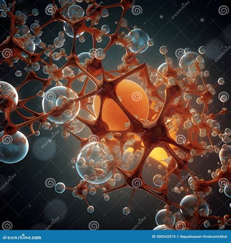 3d Rendering Of Abstract Molecules On A Gradient Background Stock