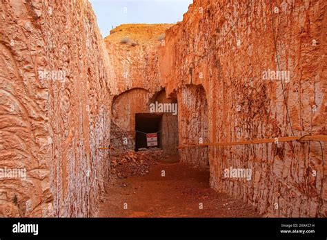 Entrance Tunnel To Toms Working Opal Mine In Coober Pedy South