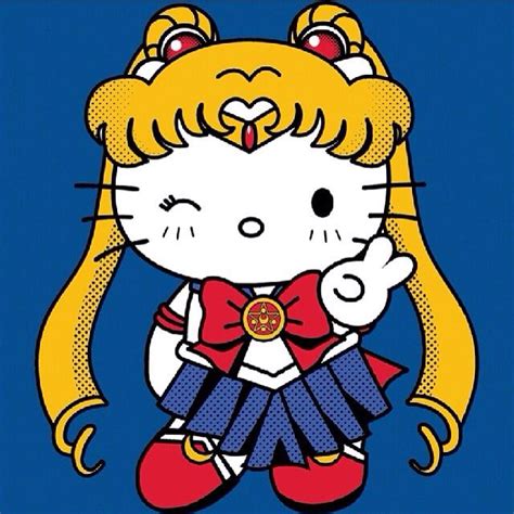 Hello Sailor Moon Cool Mashup Tshirt For Sailor Moon And Hello Kitty