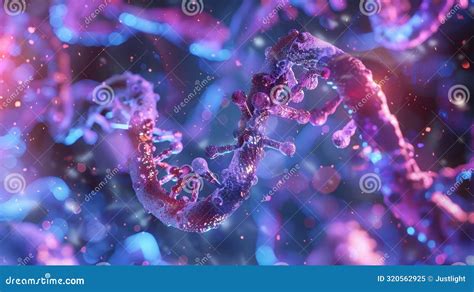 A Microscopic View Of Small Interfering Rna Molecules Binding To Mrna Demonstrating The