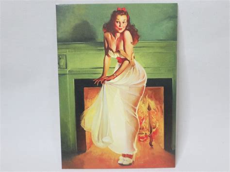 Ak Pin Up Elvgren Kamin Ansichtskarte Neu Gemäss Beschreibung In