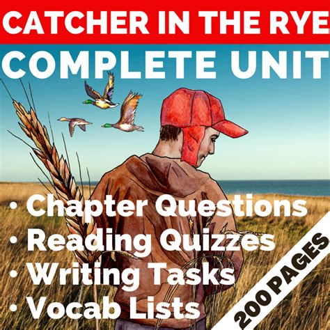 Catcher In The Rye Unit Plan Discussion Prompts Worksheets Quizzes