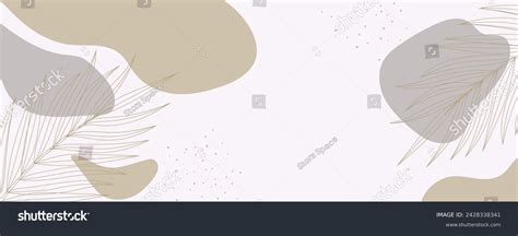 Neutral Minimal Background Pastel Colors Plants Stock Vector Royalty