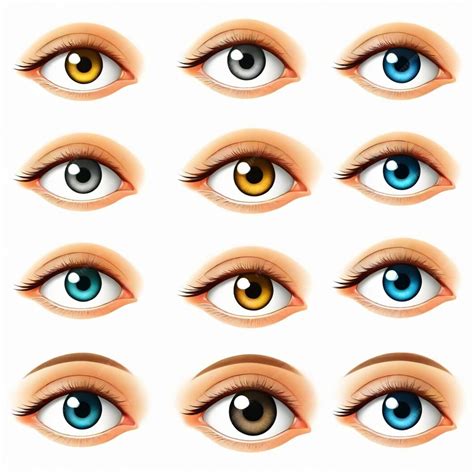 Los Ojos Son De Diferentes Colores Y Los Diferentes Colores Vector