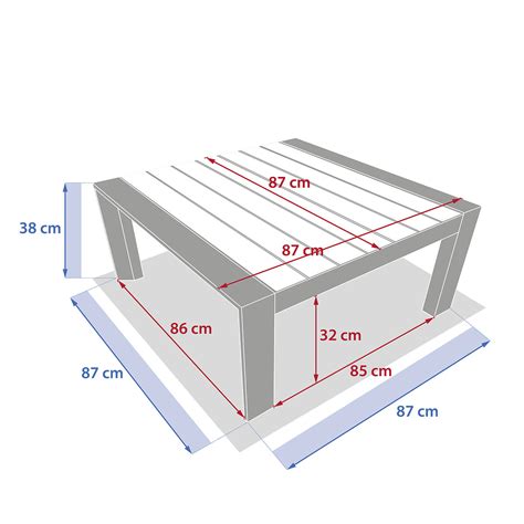 Table Basse De Jardin Carrée Évasion Argile And Lin Hespéride 88 X 87 X 38 Cm