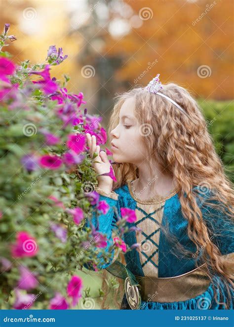 Beautiful Girl In A Princess Blue Dress Posing Stock Image Image Of Books Drying