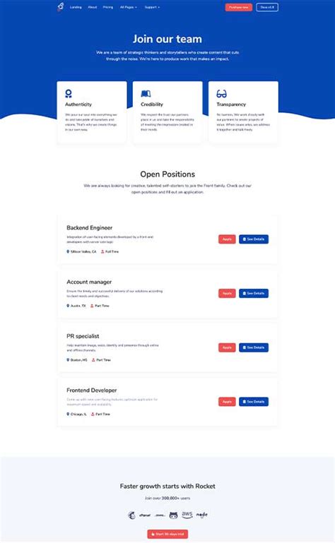 Rocket Saas Bootstrap Template Themesberg