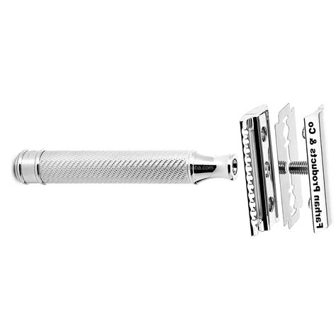 Shaivng Safety Razor With Silver Long Handle Double Edge Safety Razor