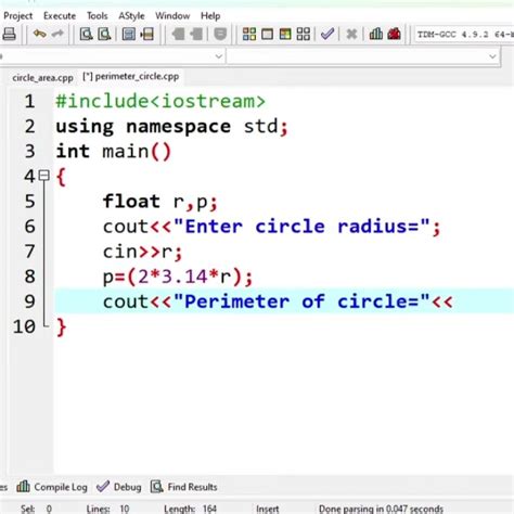 find perimeter of circle program of c language coding education cpp programming youtube