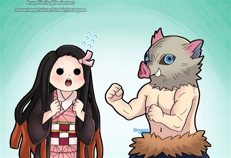 Fanart Nezuko And Inosuke By Brunafiorito On Deviantart