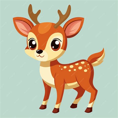 Print Adorable Cute Deer Clipart Vector Design With Playful And