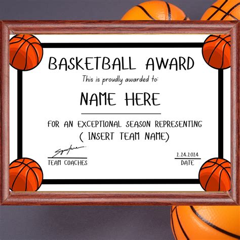 Free Editable Printable Basketball Certificate Templates Artofit