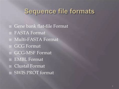 Sequence Of File Formats In Bioinformatics Pptx