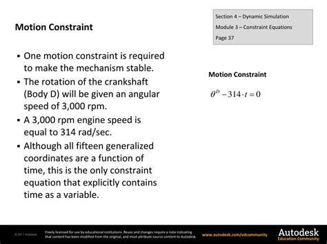 ppt dynamic simulation constraint equations powerpoint presentation