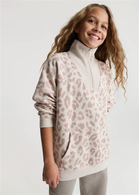 Teen Recycled Cotton Half Zip Logo Sweat Za