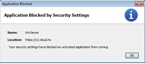 Java Application Blocked By Security Settings