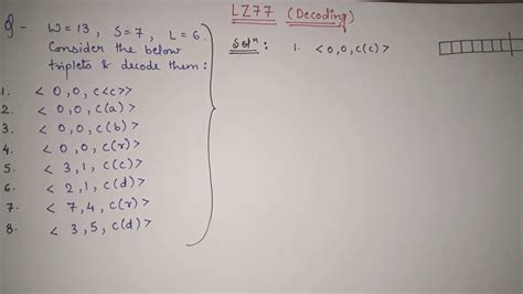 14 13 lz77 encoding and decoding example lz1 decoding adaptive dictionary in data