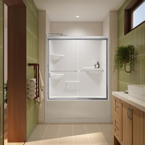 Misca 51 55 X 57 In 6mm Bypass Tub Door For Alcove Installation With