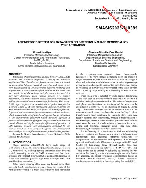 Pdf An Embedded System For Data Based Self Sensing In Shape Memory Alloy Wire Actuators
