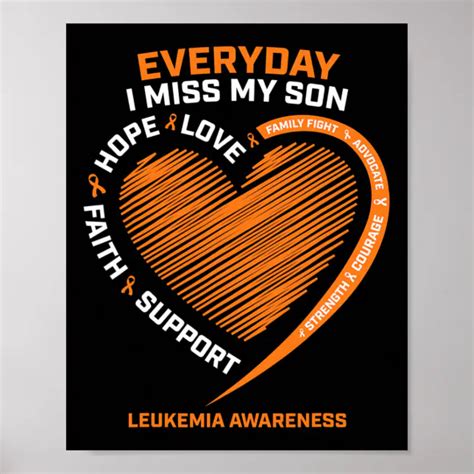 Remembrance Loving Memory Of My Son Leukemia Aware Poster Zazzle