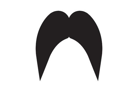 Bigote Vector Icono Negro Retro Estilo Bigote Afeitado Peluquero Vendimia Hombre Cara