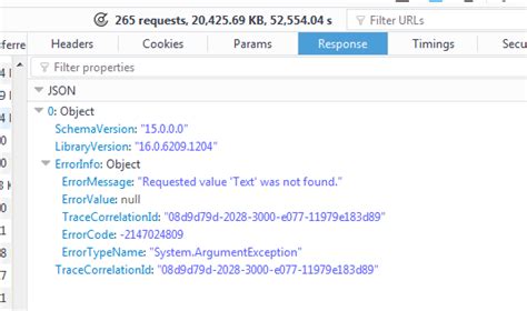 Requested Value ‘text Was Not Found Error Using Sharepoint Online Csom