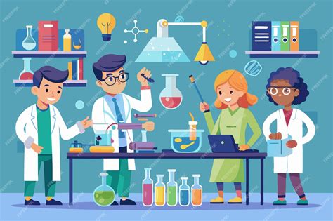 Laboratoire De Chimie Expérimentant La Polymérisation Et Lillustration
