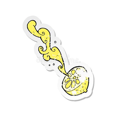 Sticker Lemon Squirting Juice Fruit Cartoon Art Illustration Artwork
