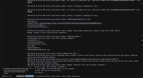 Failed To Reconnect Via Ssh Due To Persistent Failed To Create Hard Link Error Bug Reports