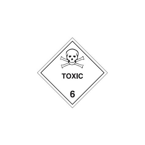 Dangerous Goods Sign Toxic Class 6 300mm W X 300mm H Metal